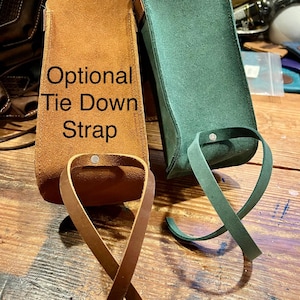 Leather Bottle Holder, Hand Tooled Trim, Travel Mug, Horn Bag, Clip to ...