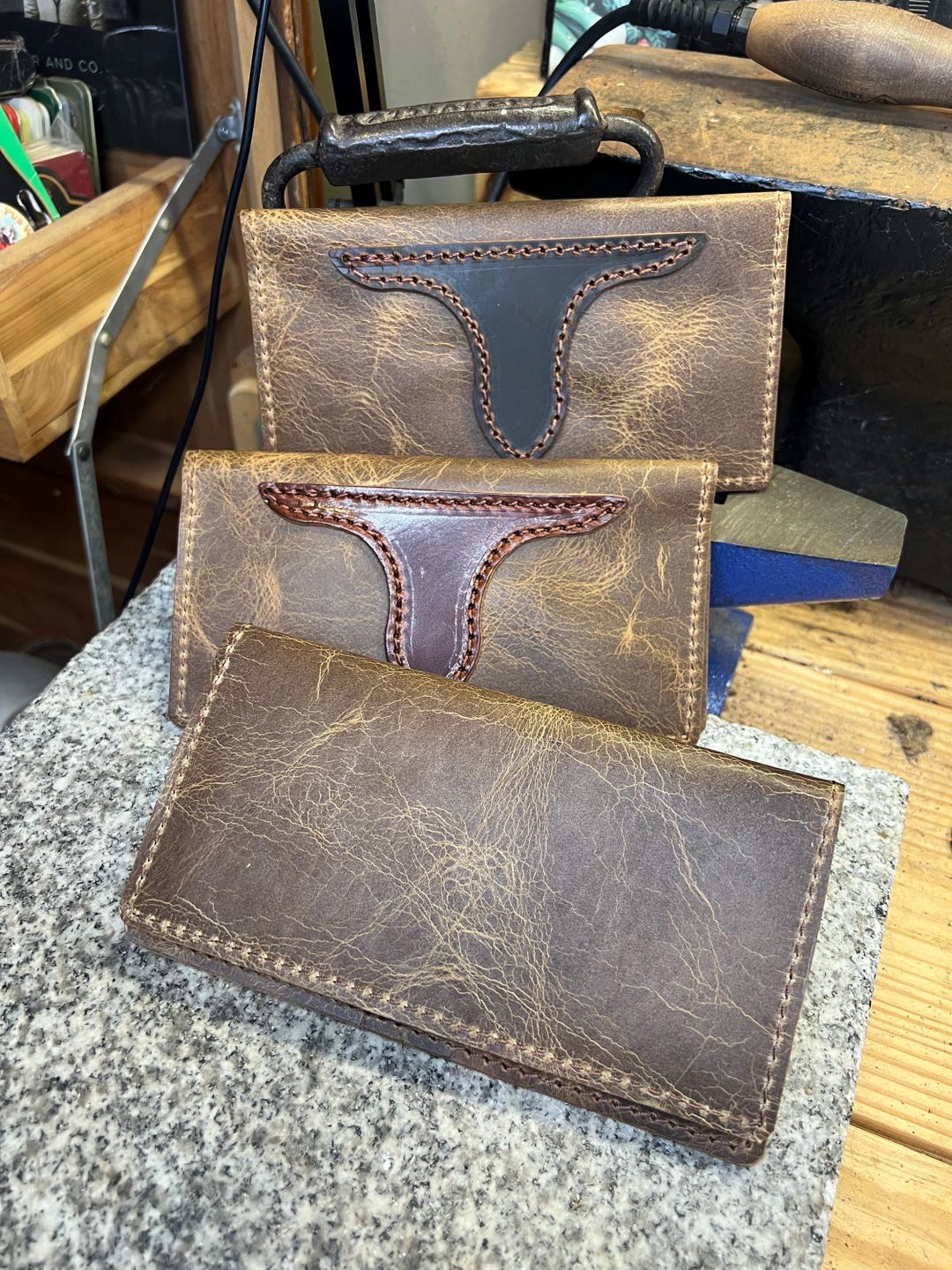 Buffalo Leather Rodeo Wallet, Handmade Cowboy Long Wallet, Full Grain ...