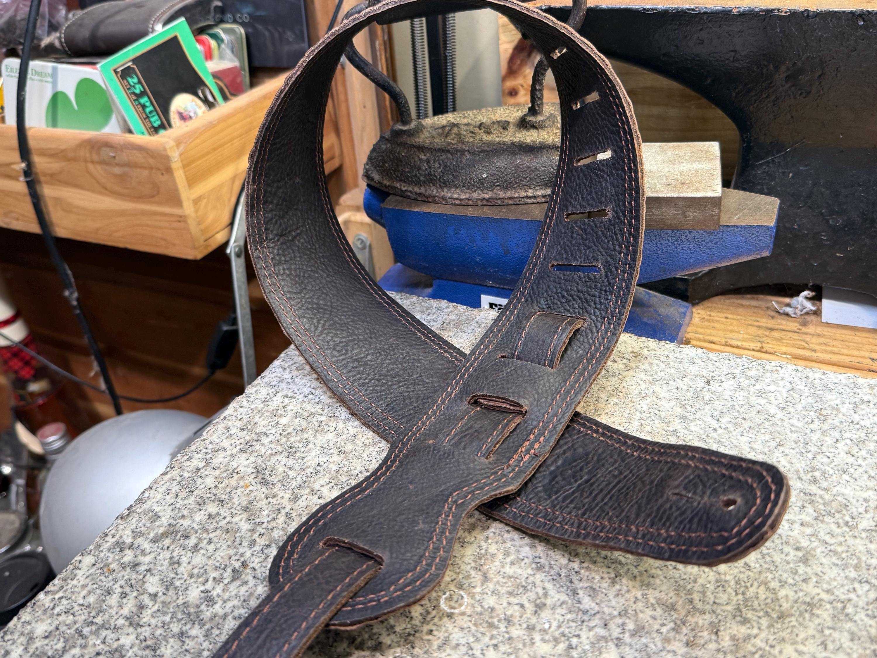 Alligator Guitar Strap, Full Grain Leather, Handmade Deluxe, Made in ...