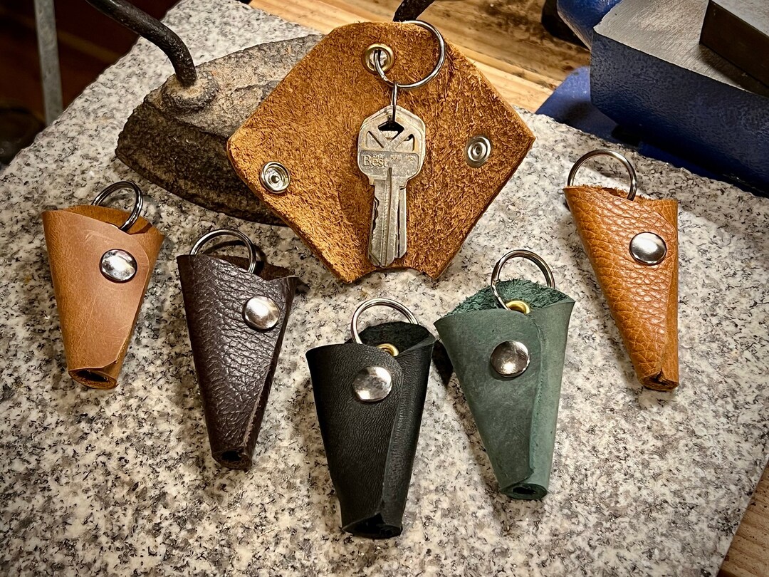 Leather Key Holder - Leather Keyring - Key Organizer With Ring - Full ...