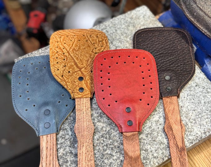 The Buzzkill Leather Fly Swatter, Unique Tooled Fly Insect Design on ...