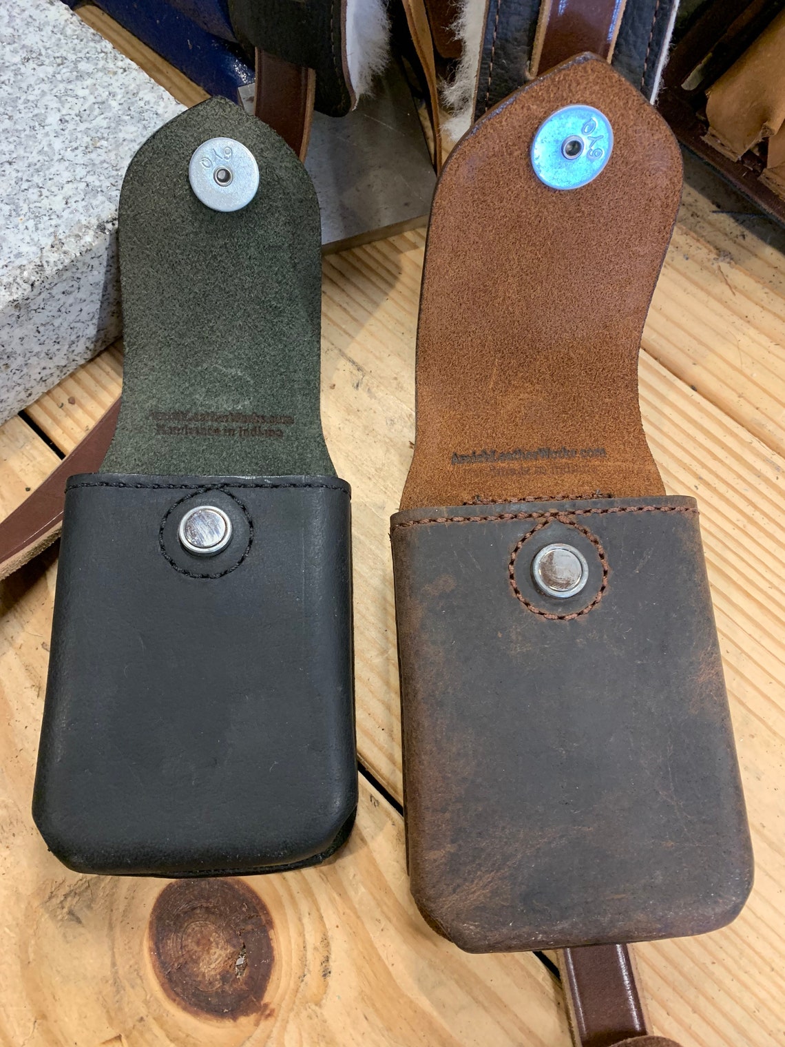 Leather Phone Case for Work Suspenders / Buffalo Leather - Etsy