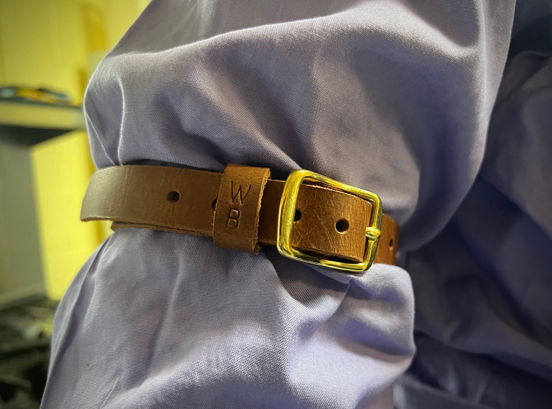 Leather Sleeve Garters, Handmade Arm Shirt Holders, Full Grain Buffalo ...