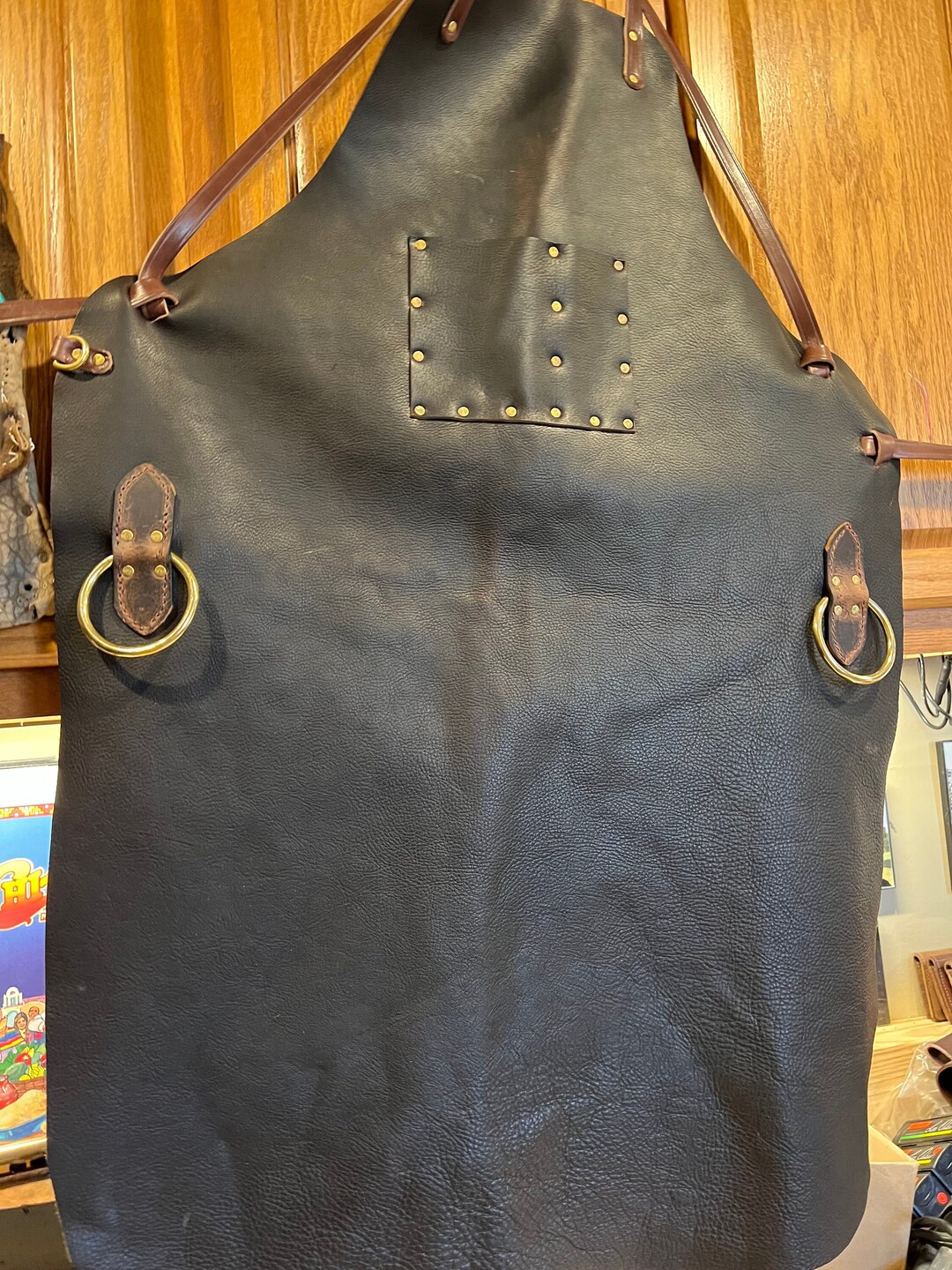 Leather Blacksmith Apron, Welding Apron, Grilling Apron, Metal Refining ...