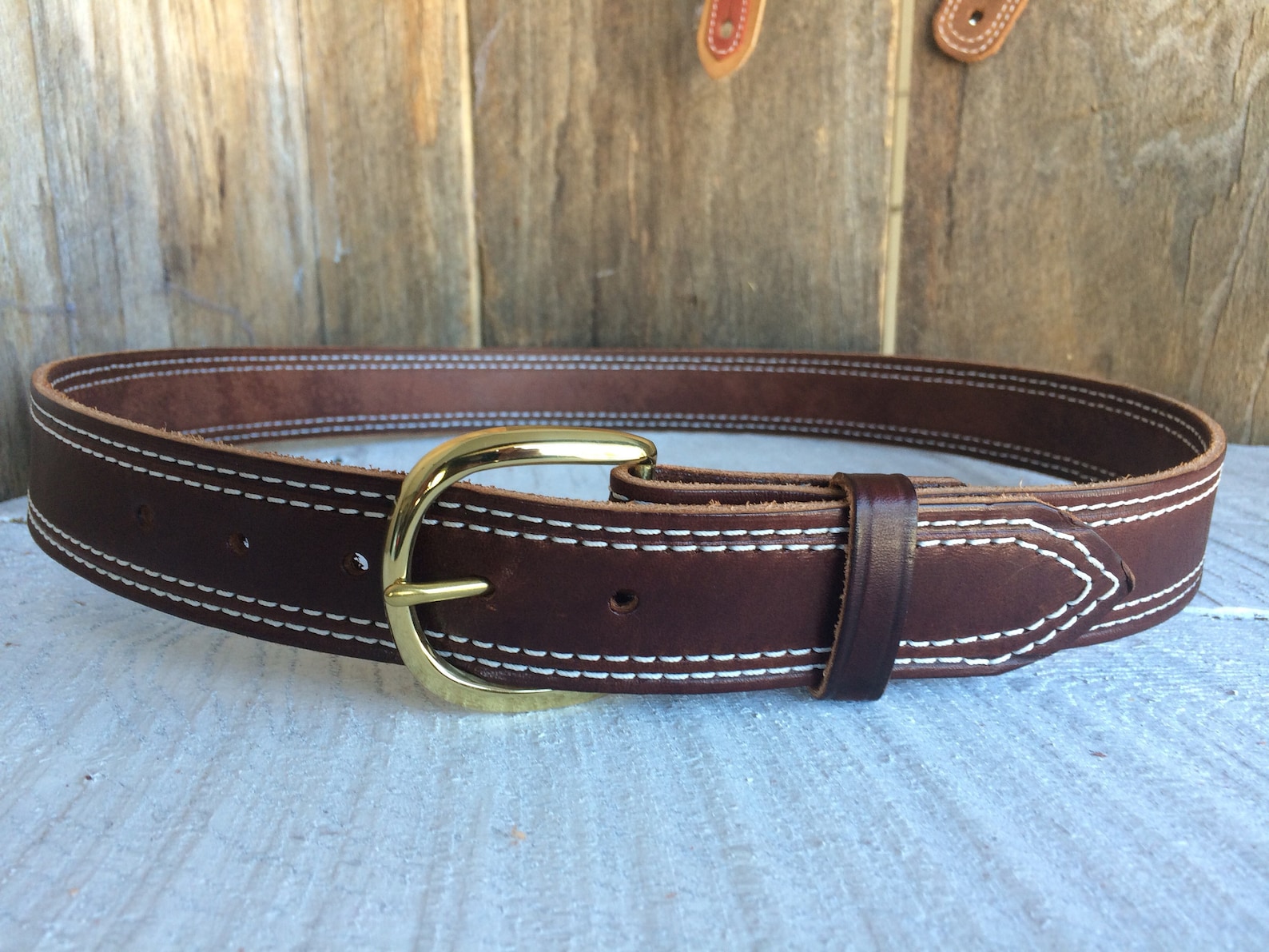Leather Belt, Stitching, Mens Dress Belt, Removable Buckle, Amish ...