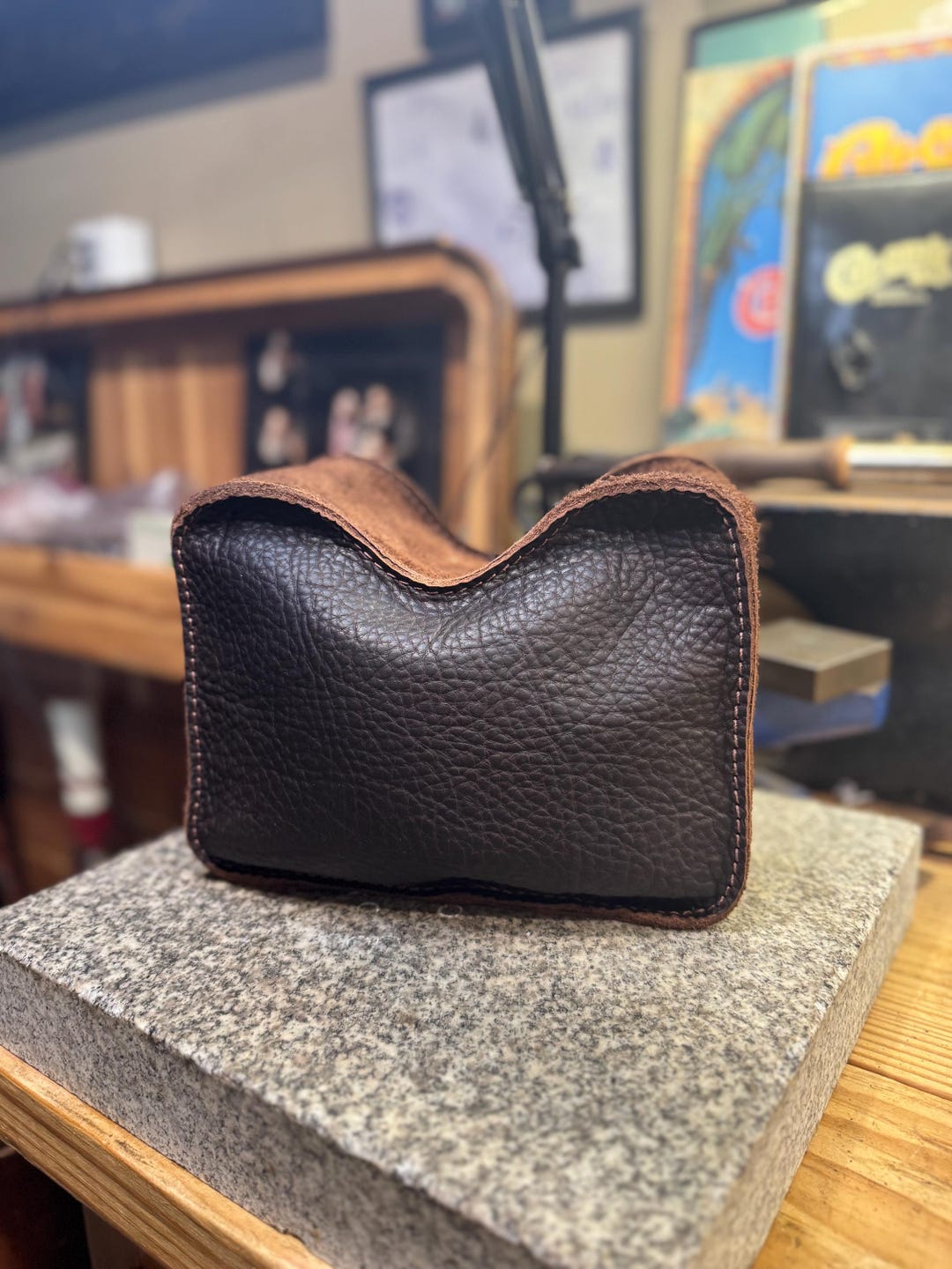 Leather Barrel Rest, Sighting and Range Shooting Bag, Full Grain ...