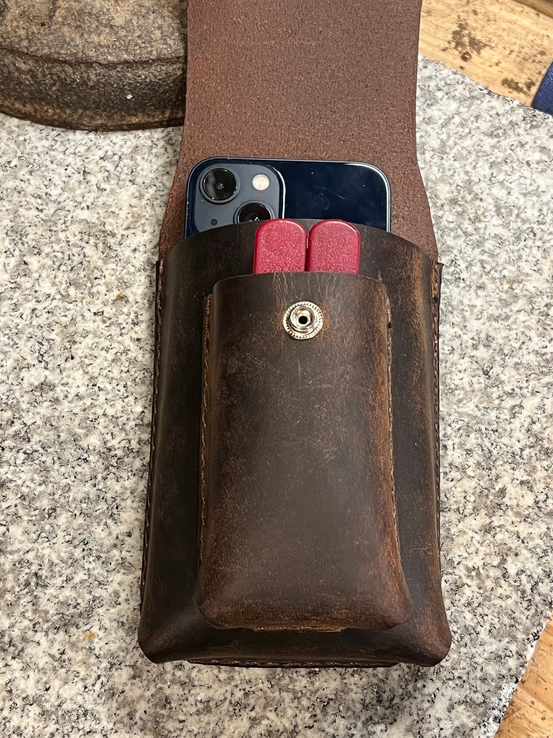 Leather Phone Case Multi Tool Leatherman Combo Holster, Full Grain ...