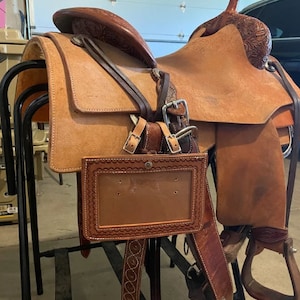 Leather Horse Show Number Holder for Saddle, Livestock Exhibitor ...