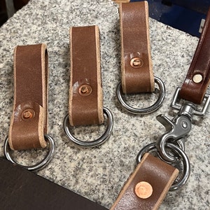 Leather D Ring Loops for Belts / Suspender Loops Set of 4, Belt Loop ...