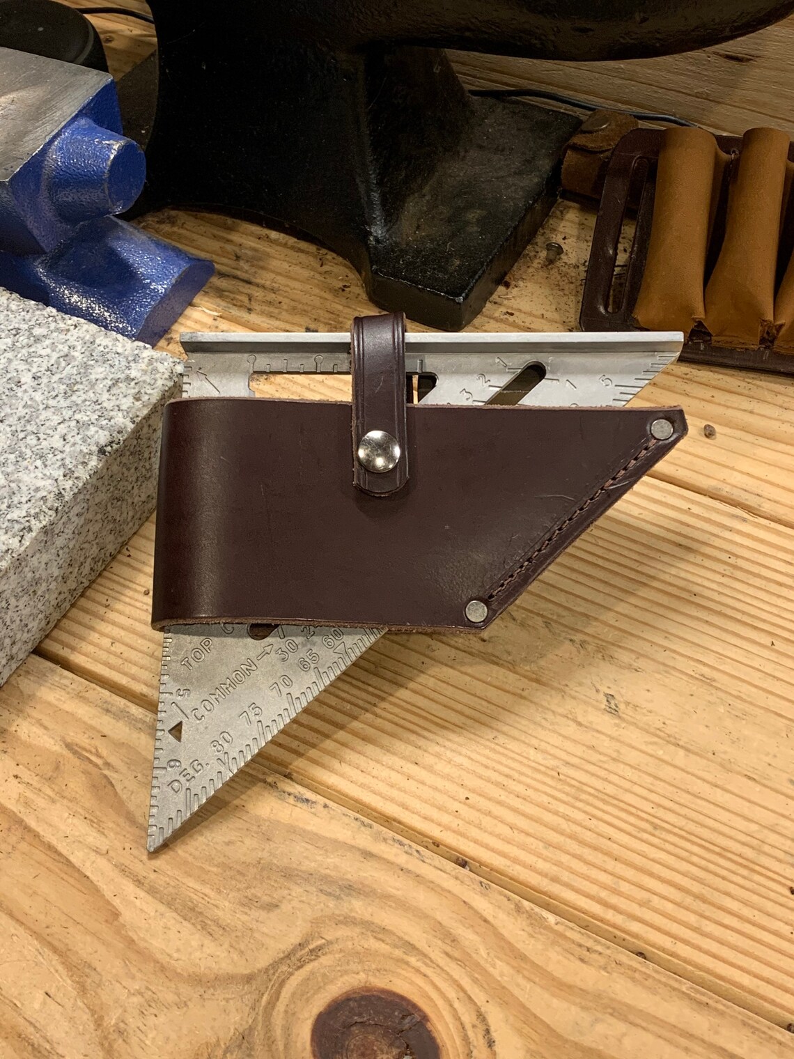 Speed Square Holder, Handmade Full Grain Bridle Leather, Amish ...