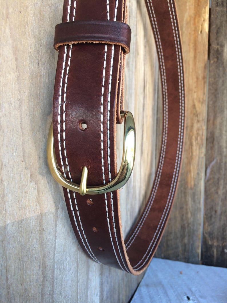 Leather Belt, Stitching, Mens Dress Belt, Removable Buckle, Amish ...