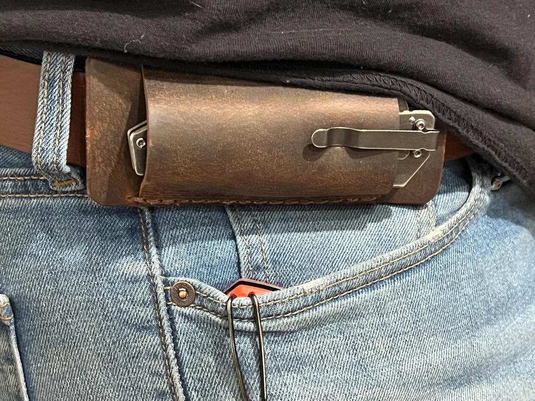 Handmade Leather Knife Sheath for Belt, Horizontal Holster, Full Grain ...