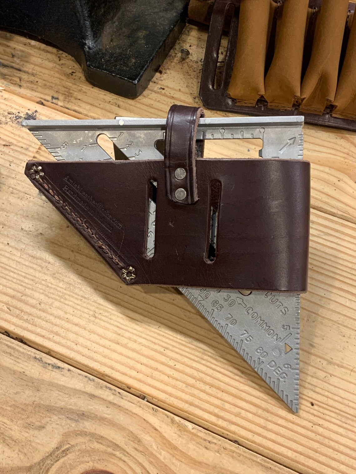Speed Square Holder, Handmade Full Grain Bridle Leather, Amish ...