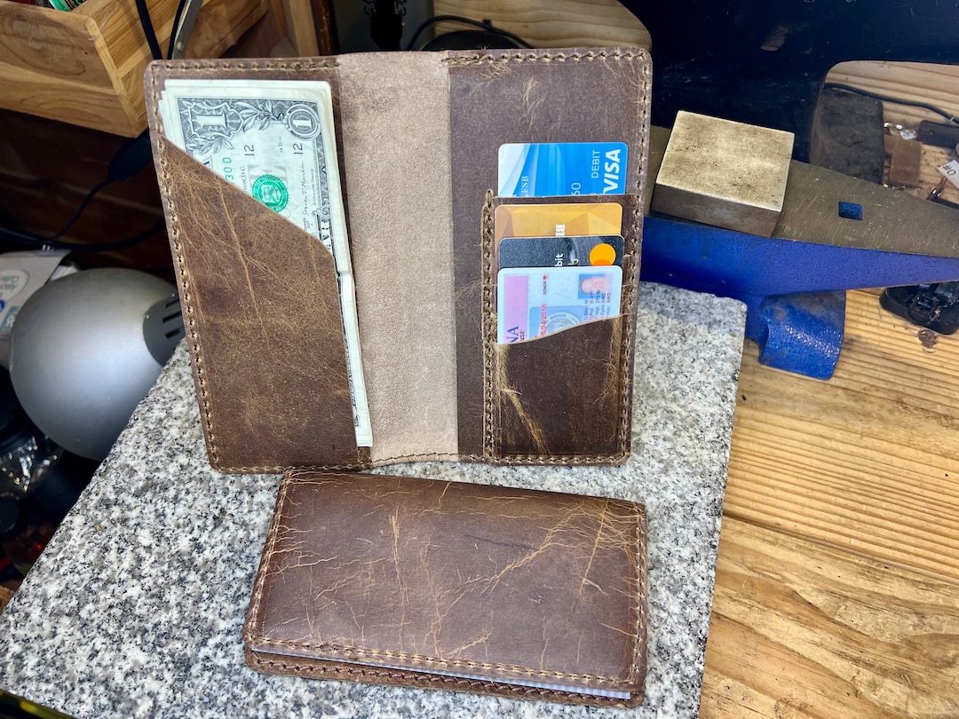 Buffalo Leather Wallet Checkbook Holder Combo, Handmade Executive ...