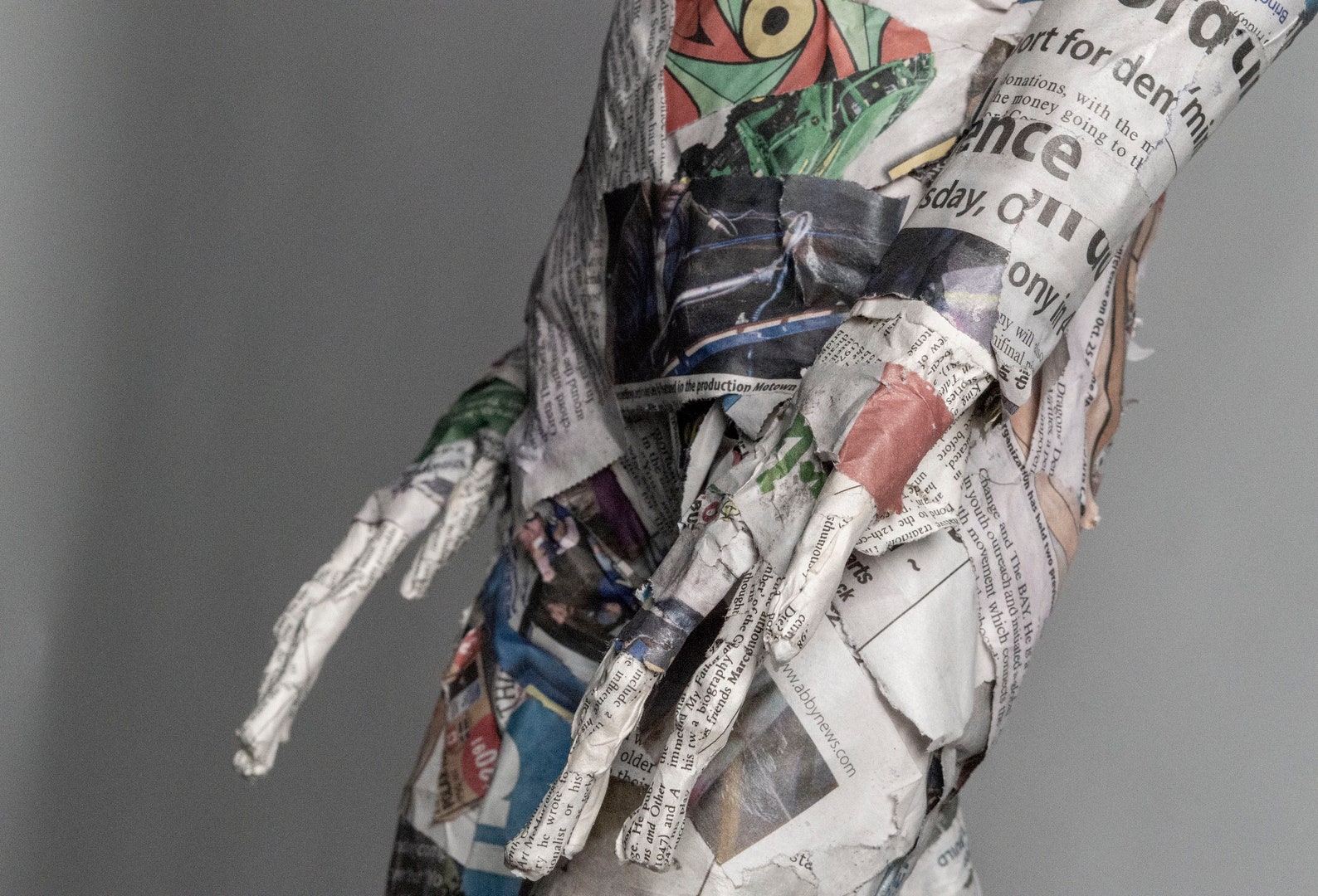 Recycled newspaper sculpture handmade paper art | Etsy