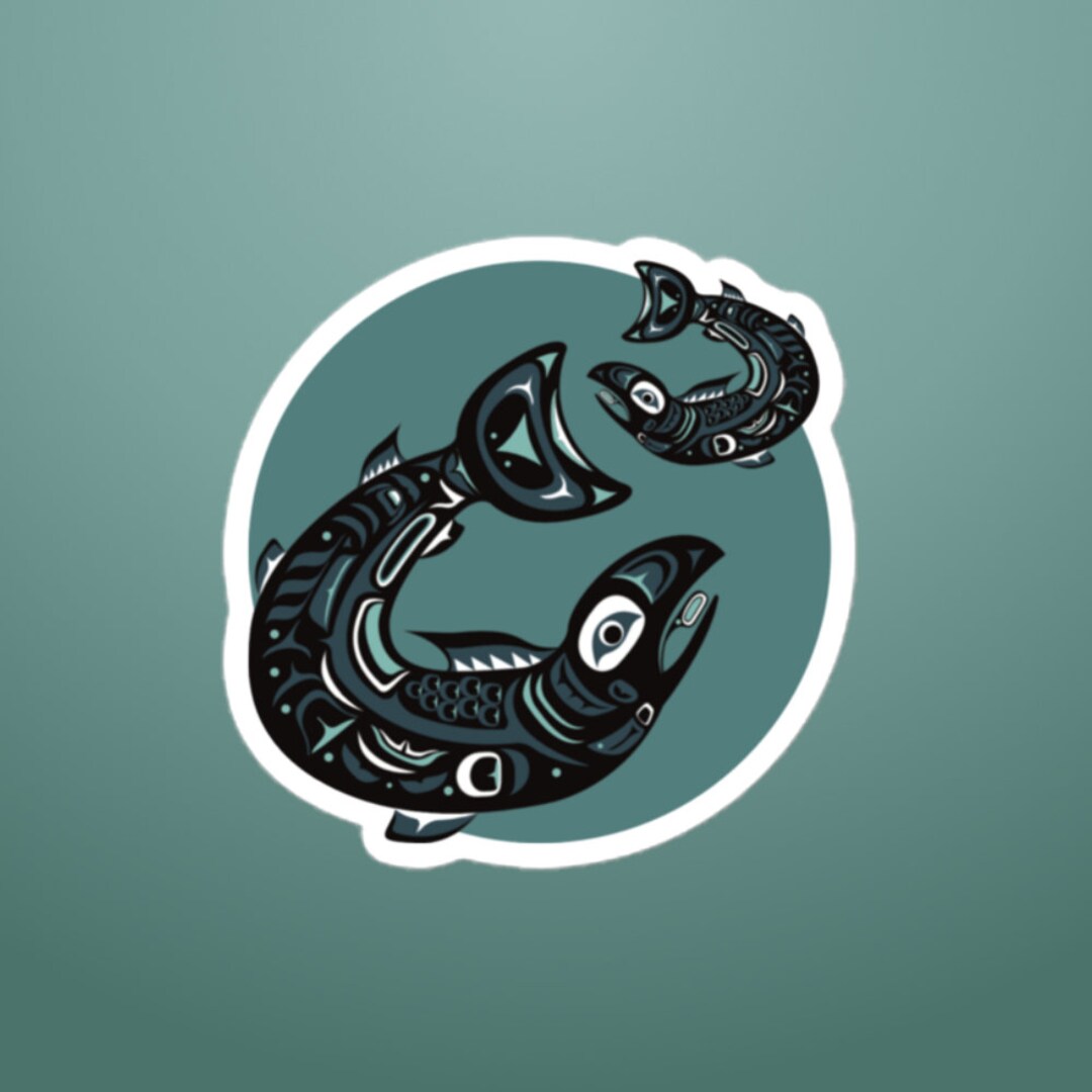 Pacific Northwest Formline Salmon, Coast Salish Indigenous Design ...