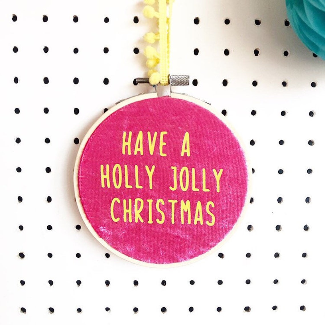 Holly Jolly Christmas Embroidery Hoop Wall Art, Michael Buble ...