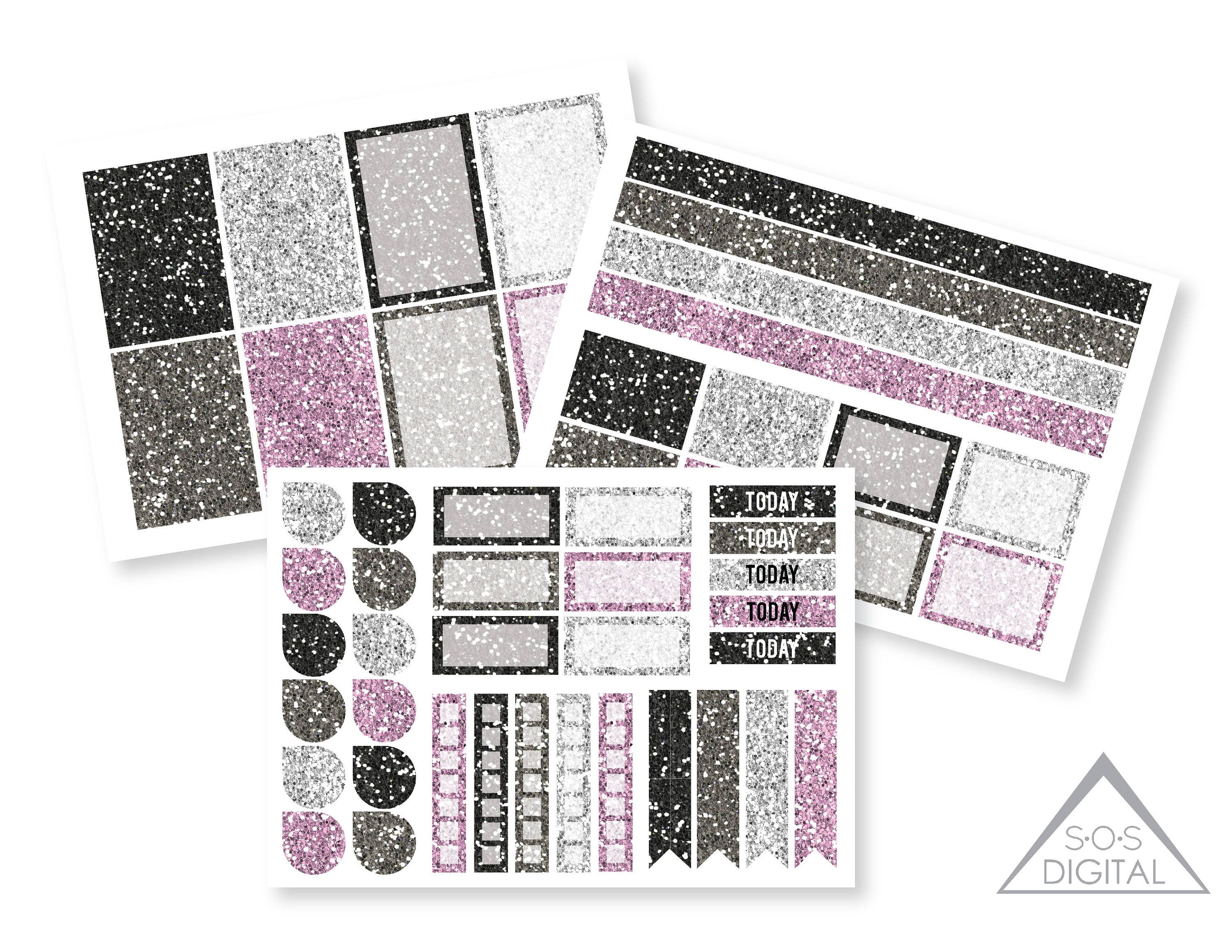 Planner Stickers Printable Planner Stickers Pink Glitter | Etsy