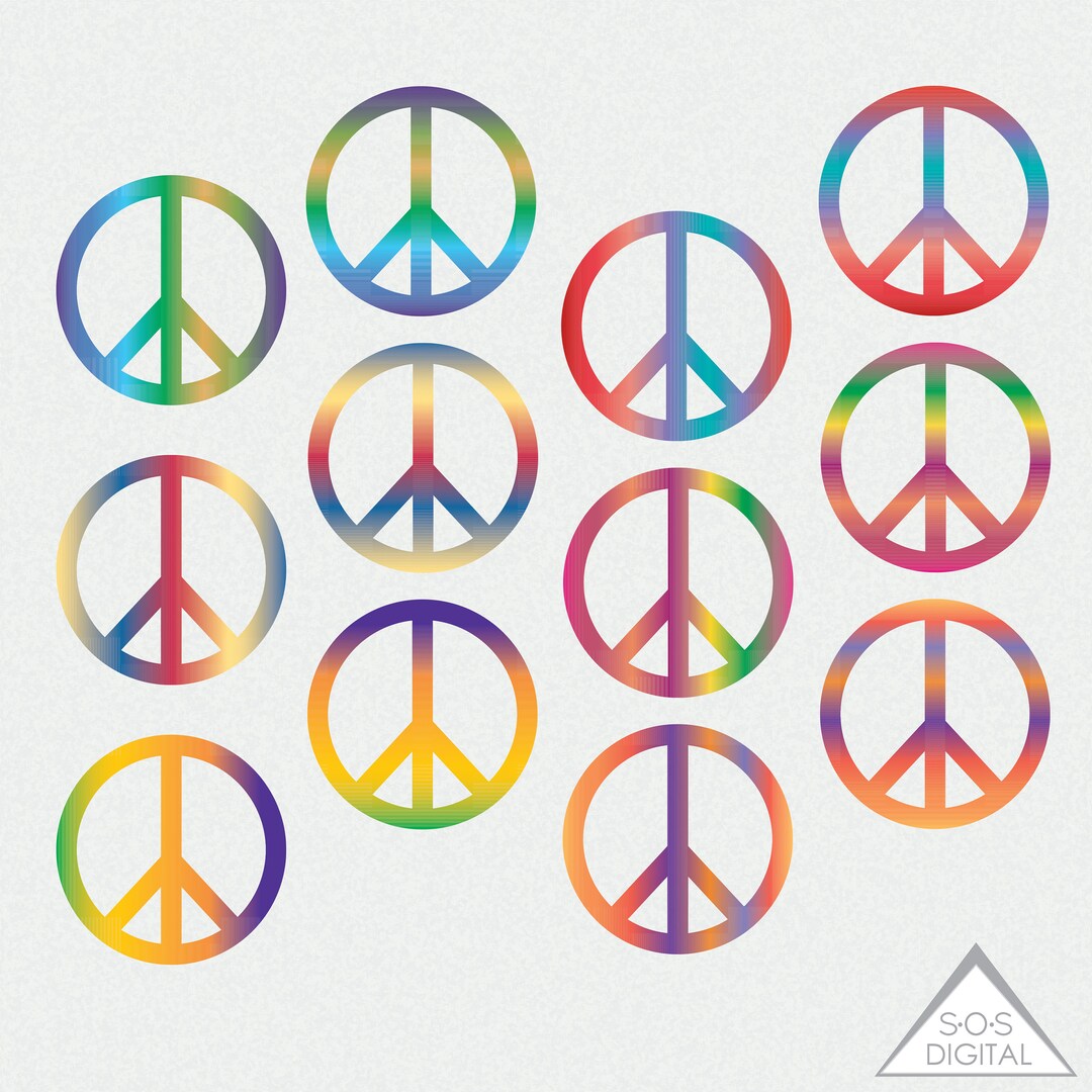 Peace Sign Clipart, Peace, Tie Dye, Rainbow, Colorful, Summer Clipart ...