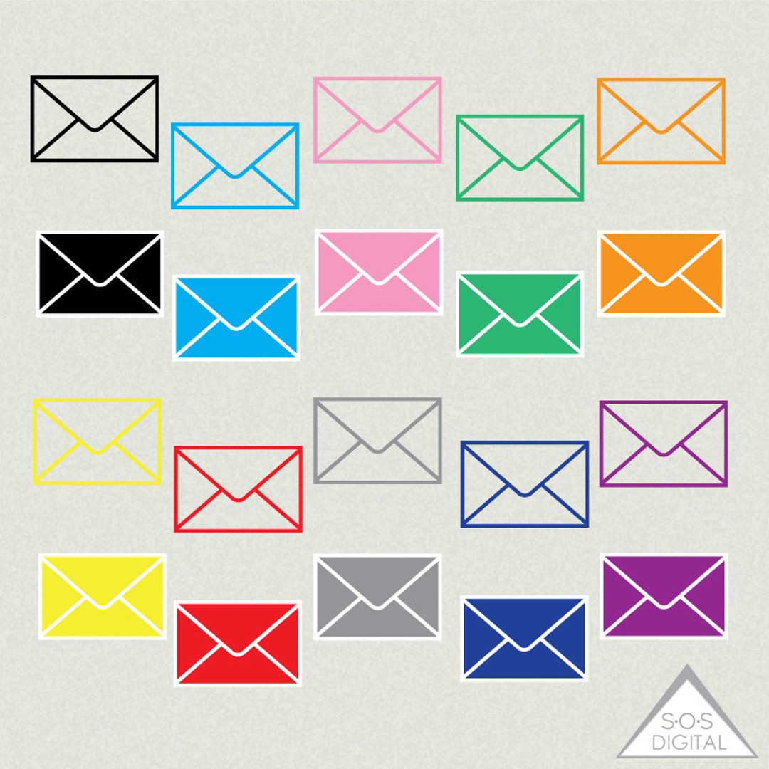 Envelope Clipart, Mail Clipart, Email Clipart, Colored Envelopes ...