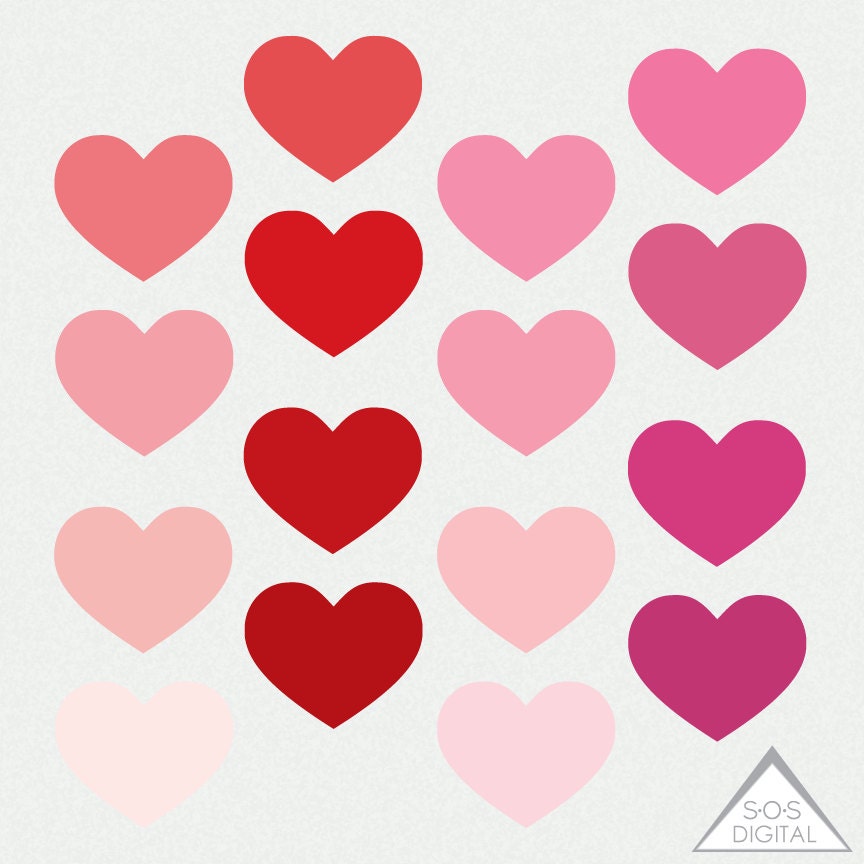Valentine Clipart, Red Hearts, Valentine Hearts, Pink Hearts, Valentine ...