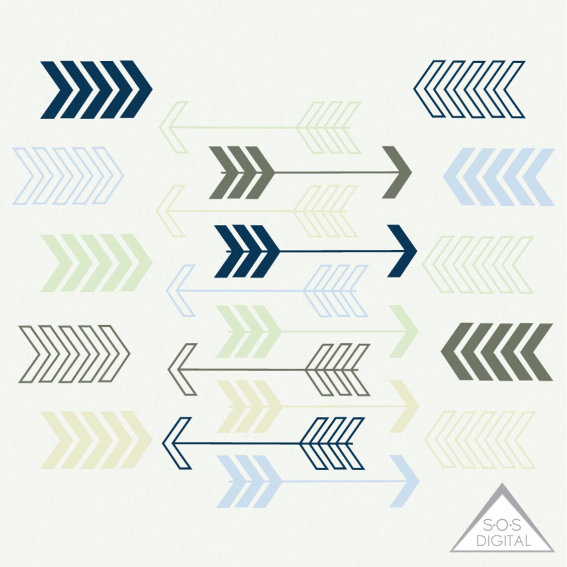 Green Arrow Clipart, Blue Arrows, Clipart Arrows, Digital Arrows ...