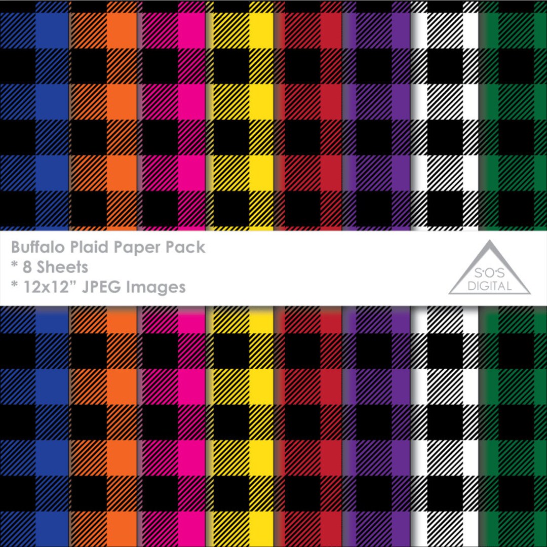 Buffalo Plaid Paper Pack, Plaid Papers, Trendy Printable Paper, Digital ...