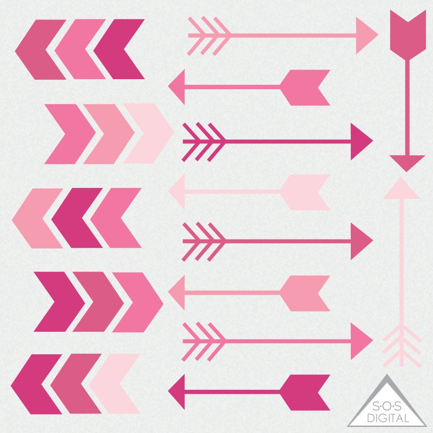 Pink Arrow Clipart Clipart Arrows Valentine Arrows Digital | Etsy