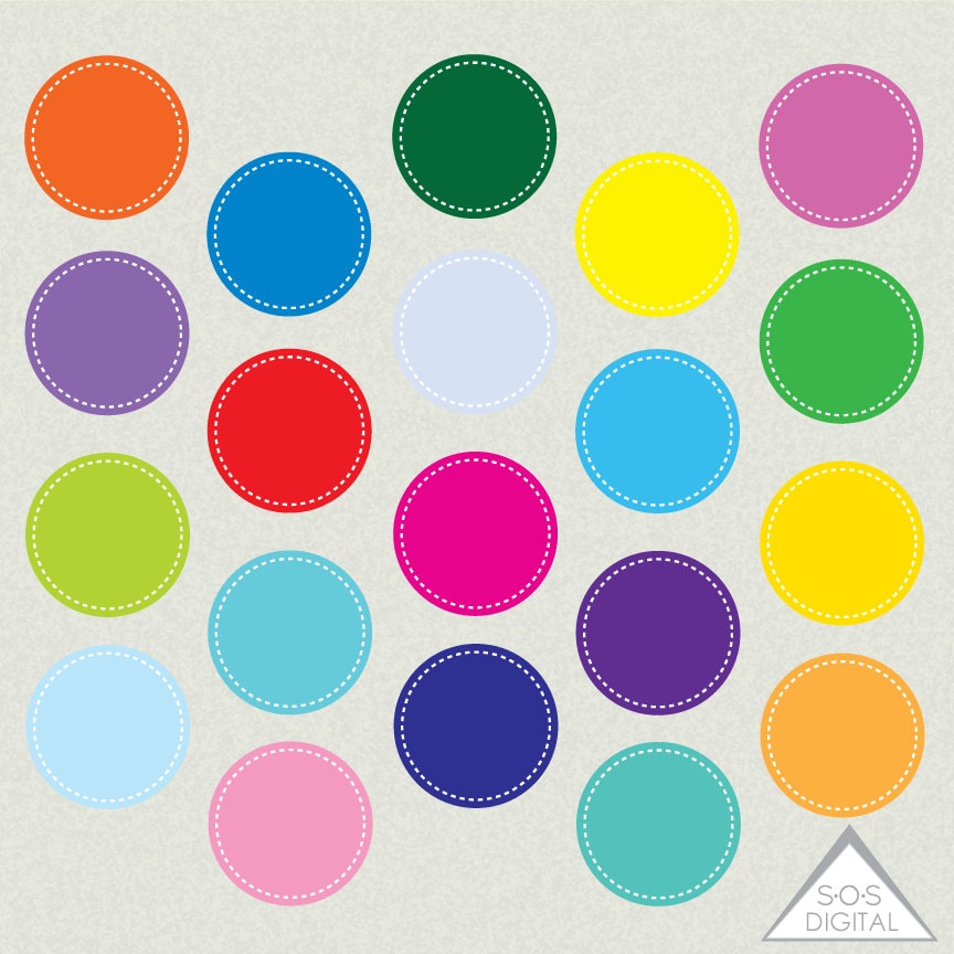 Circle Frames With Stitches, Circle Frame, Stitched Clipart Frames ...