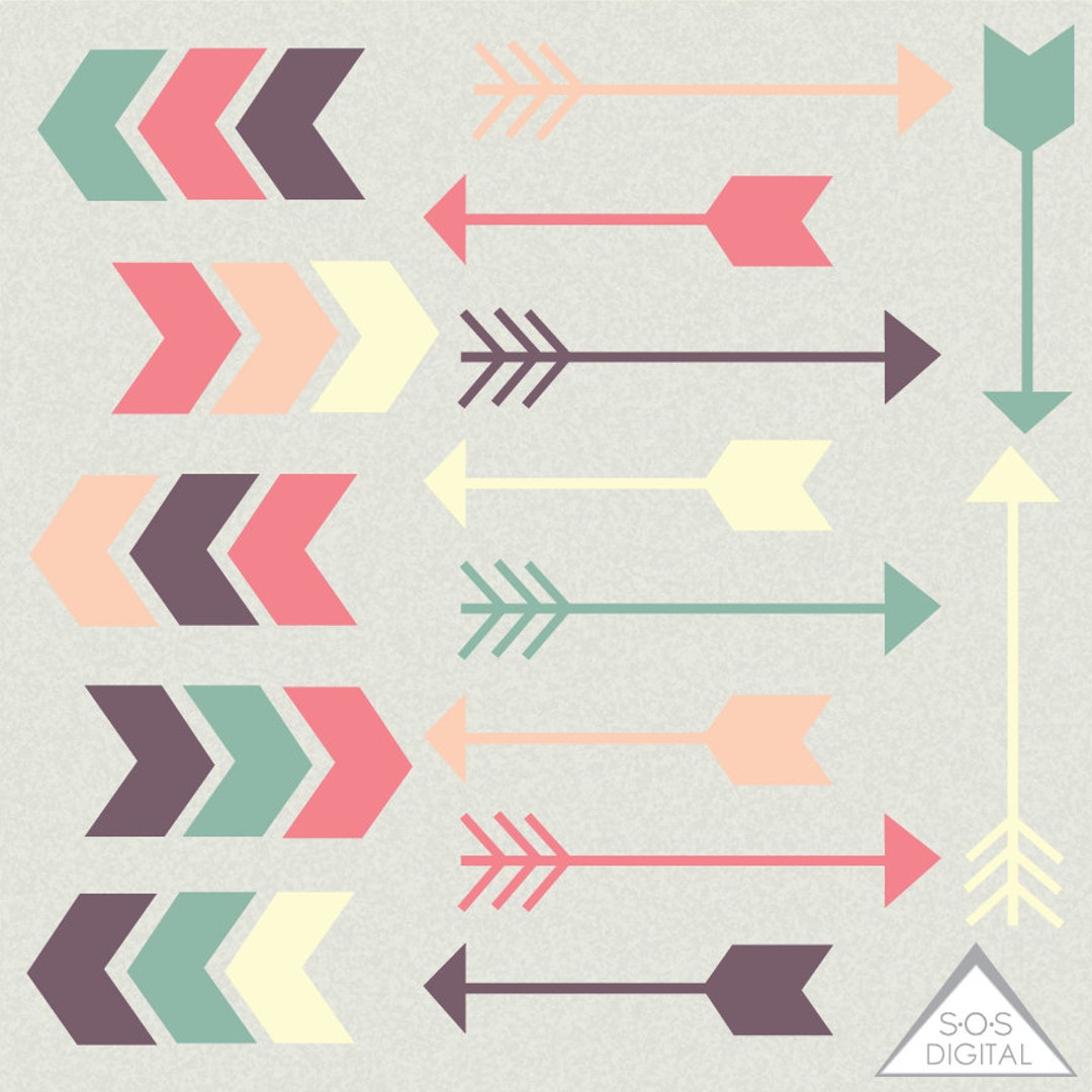 Arrow Clipart, Clipart Arrows, Cute Arrows, Digital Arrows, Chevron ...