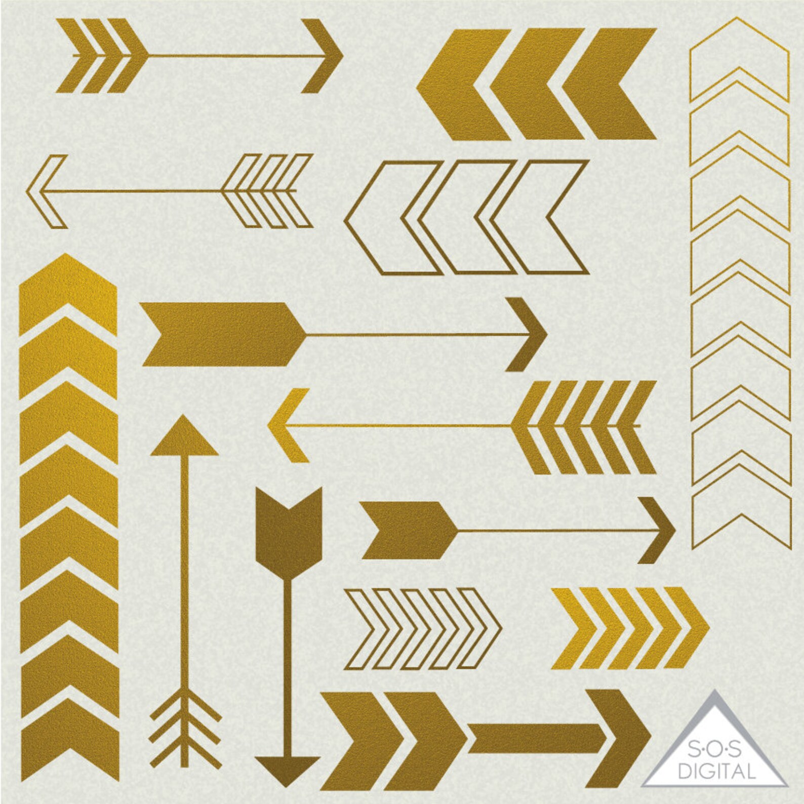 Gold Arrow Clipart, Clipart Arrows, Cute Arrows, Digital Arrows ...