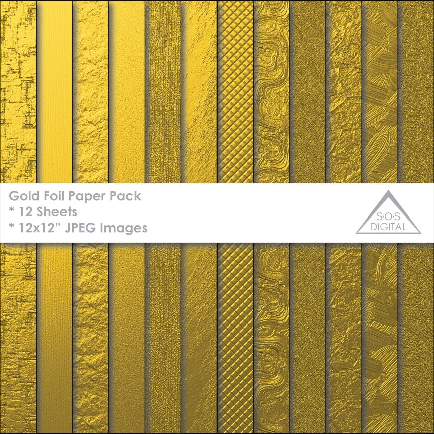 Gold Foil Patterns Digital Paper Gold Foil Paper Gold - Etsy