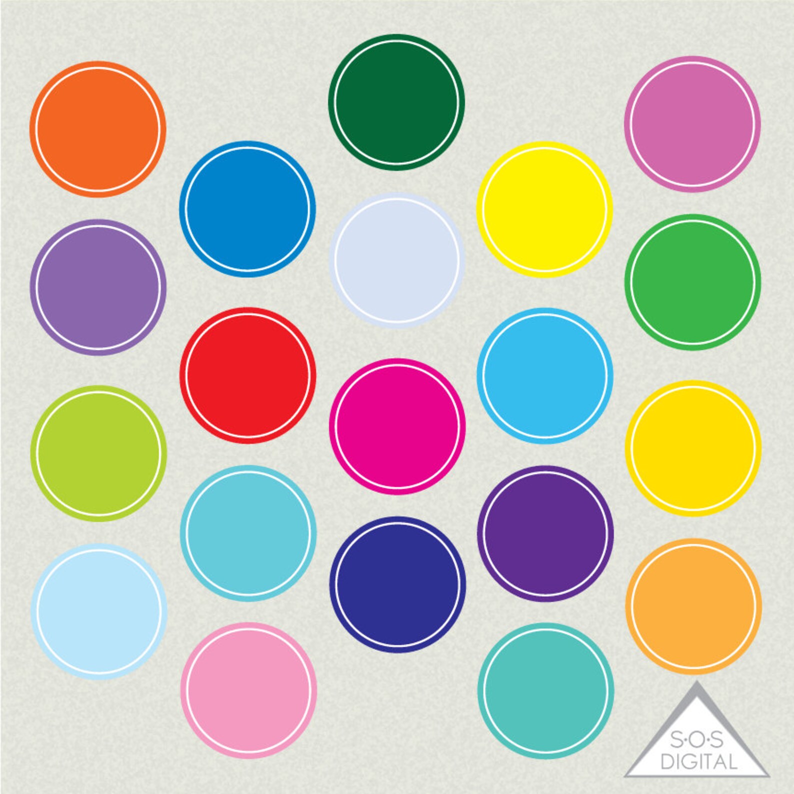 Bright Circle Frames, Circle Frame, Clipart Frames, Primary Color ...