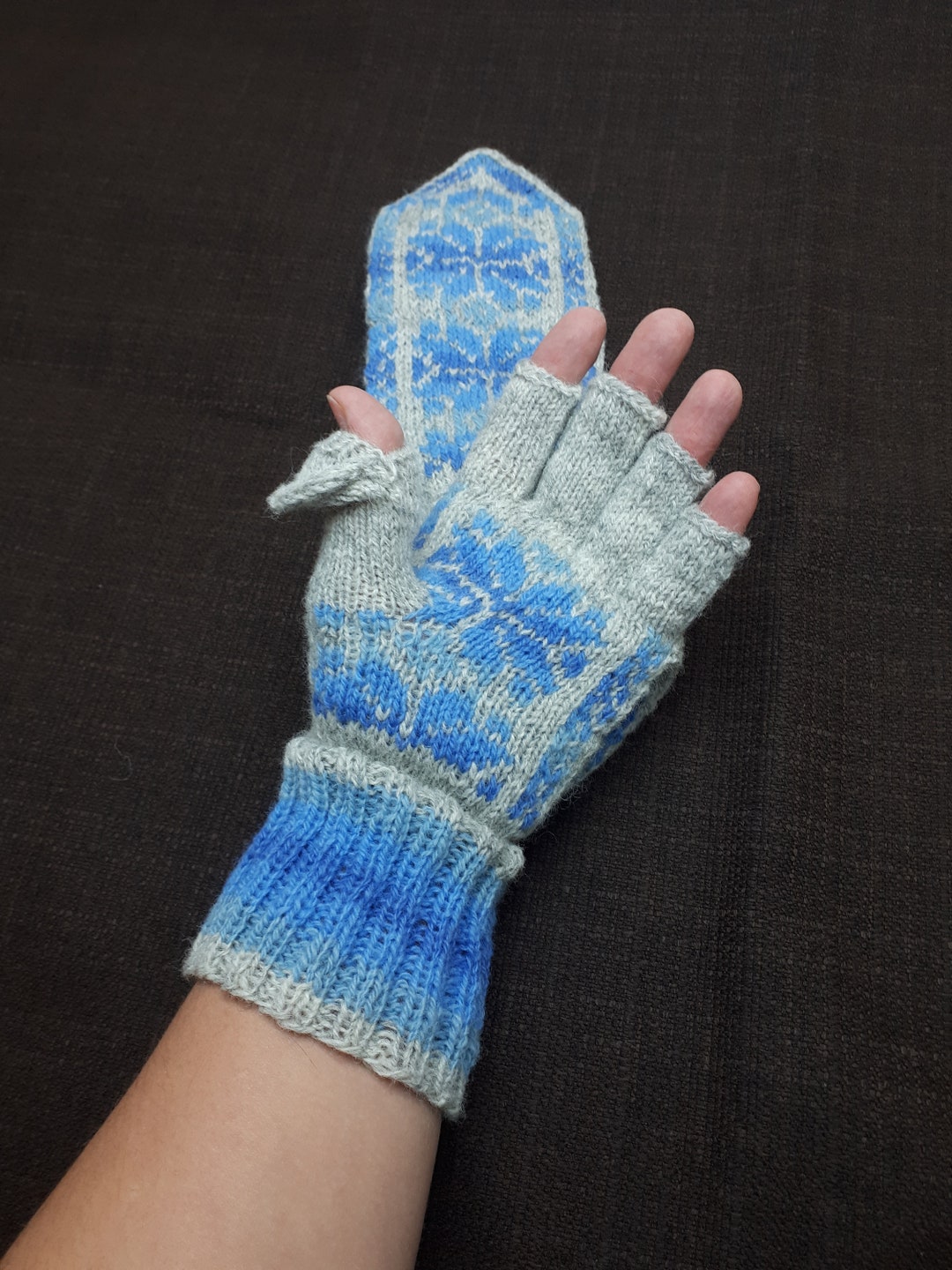 Convertible Mittens Wool Mittens Winter Mittens Knitted Mittens ...