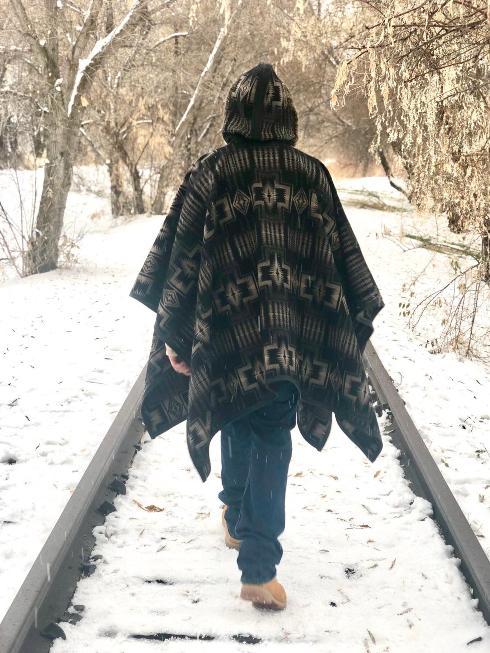 Riding Poncho in Harding in Black & Tan - Etsy