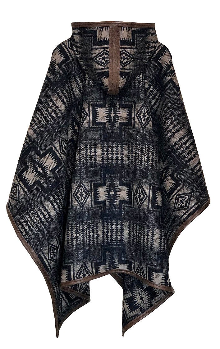 Riding Poncho in Harding in Black & Tan - Etsy