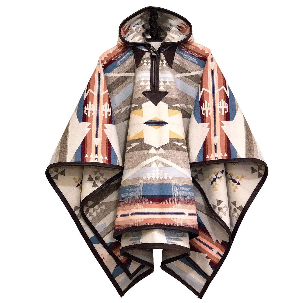 Riding Poncho in White Sands Leather Trim - Etsy