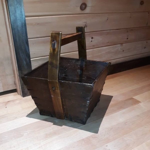 Rustic Wood Bucket - Etsy