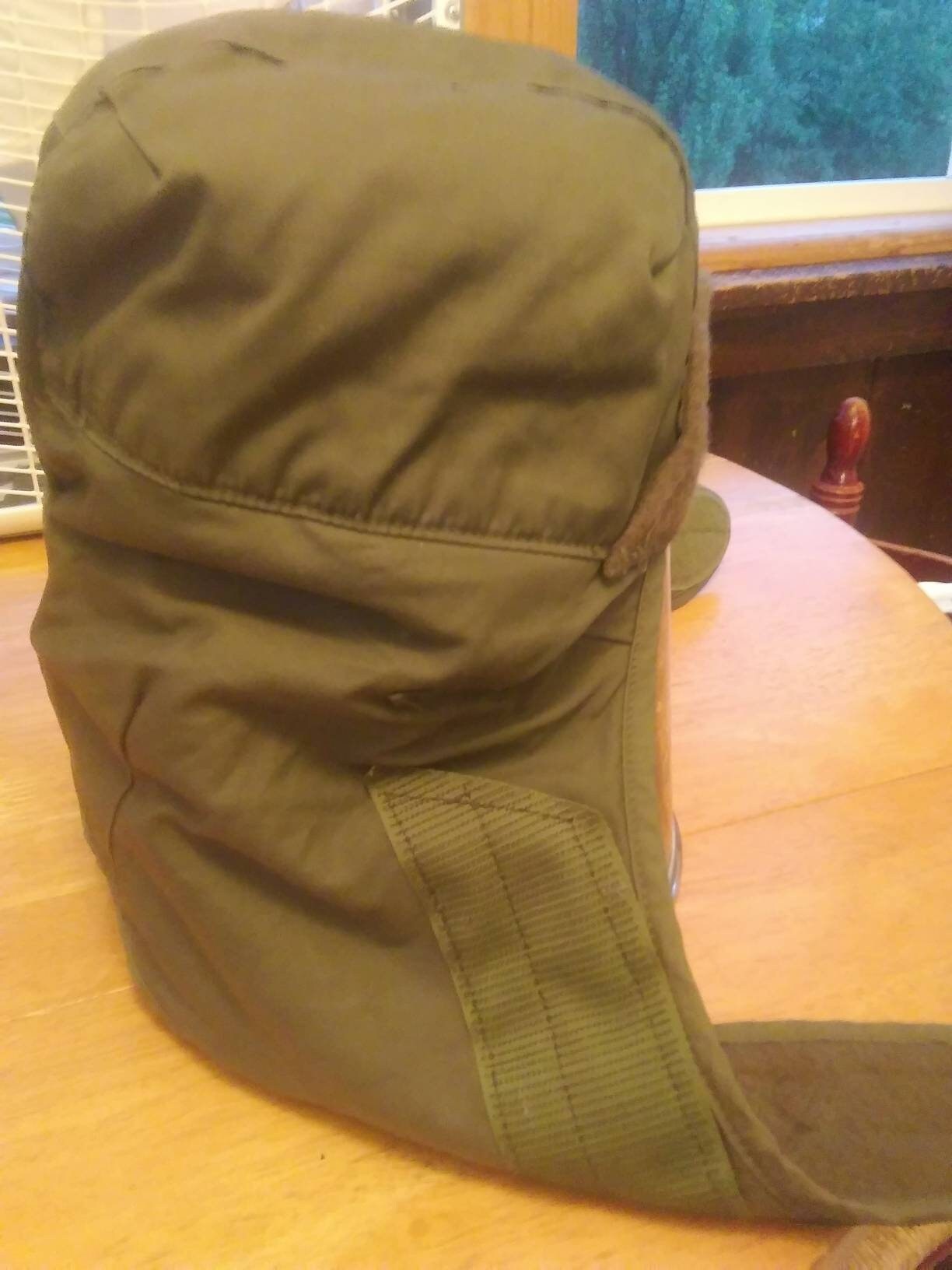 Vintage Army Green Cap Cold Weather Insulating Helmet Liner Military ...