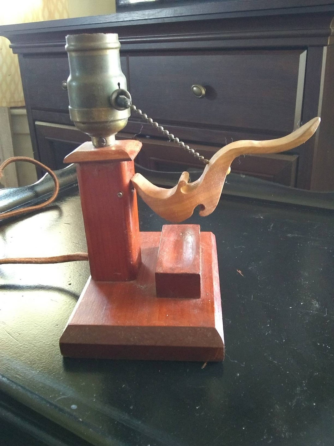 Vintage Wood Hand Water Pump Lamp Well Pump Wishing Well Lamp Vintage ...