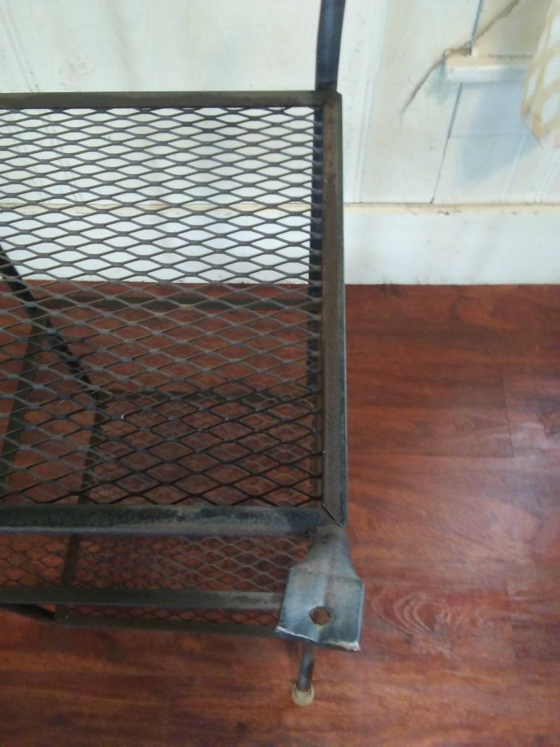 Vintage Wrought Iron Desk Antique Mesh Desk Office Furniture Student ...