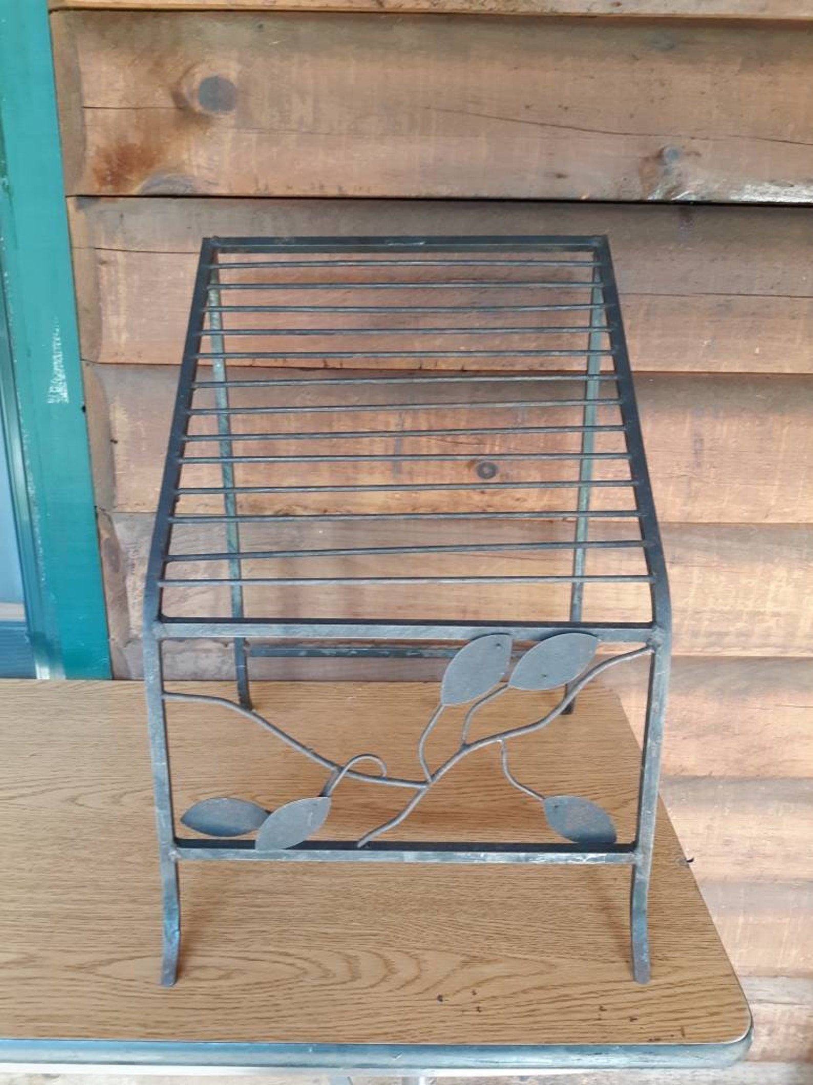 Vintage Wrought Iron Magazine Rack Magazine Storage Newspaper Holder ...