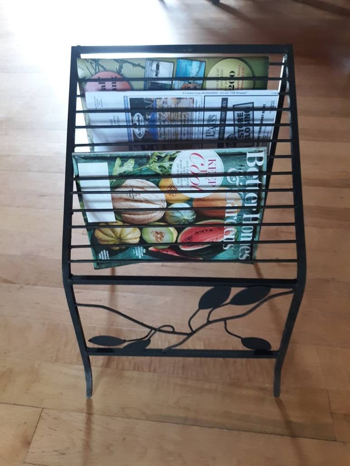 Vintage Wrought Iron Magazine Rack Magazine Storage Newspaper | Etsy