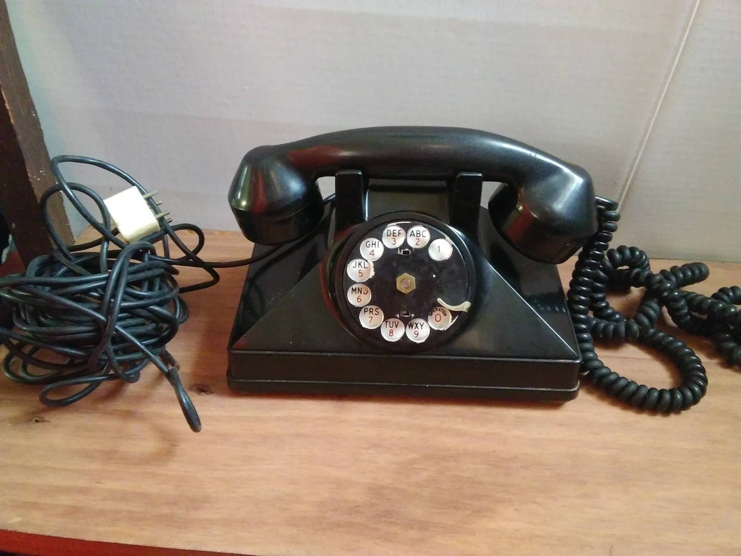 Vintage Northern Electric Black Rotary Dial Telephone Art Deco Ringer ...