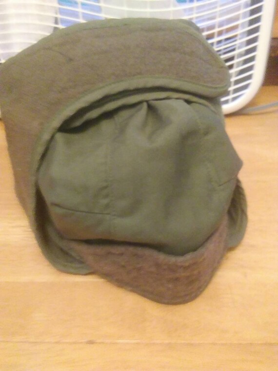 Vintage Army Green Cap Cold Weather insulating Helmet… - Gem