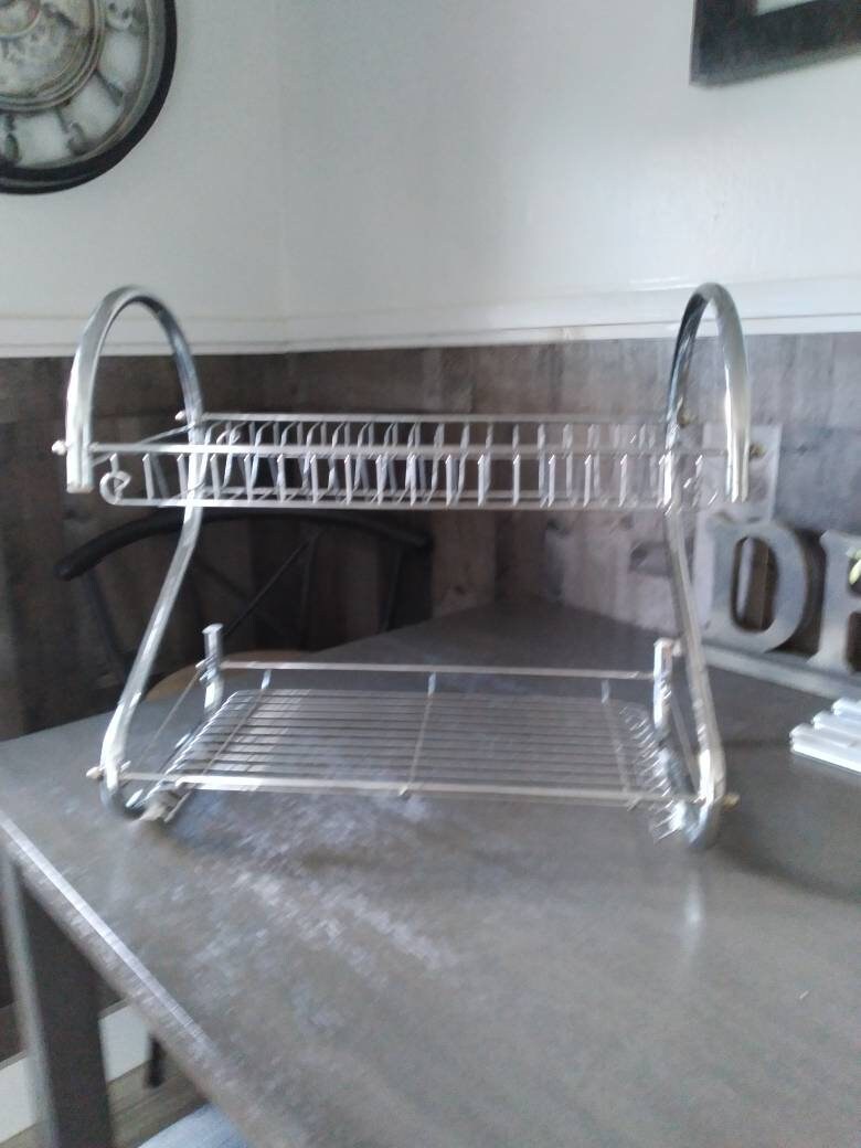 Vintage Wire Dish Drainer Chrome Dish Rack 2 Tier Dish Drying Rack - Etsy