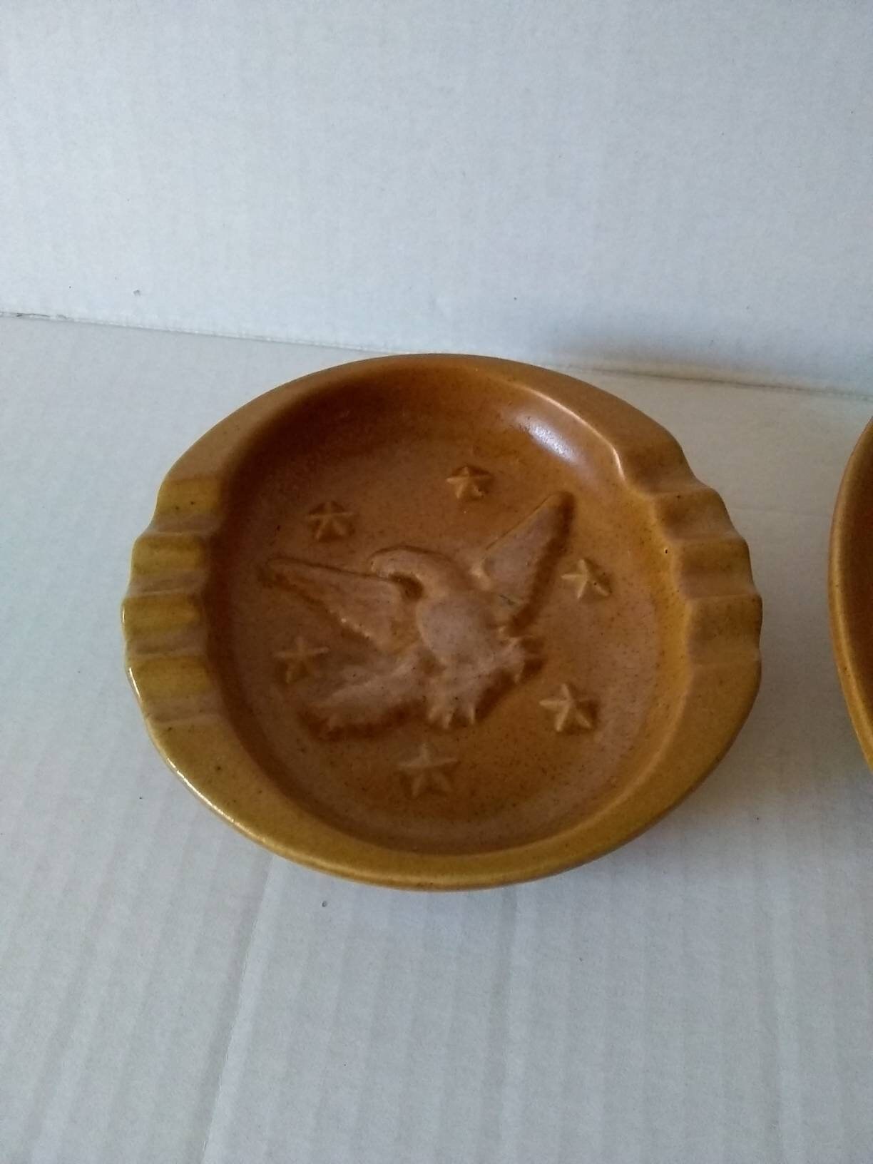 Small Vintage Eagle Cigar Cigarette Ashtray Star Stoneware Bicentennial ...