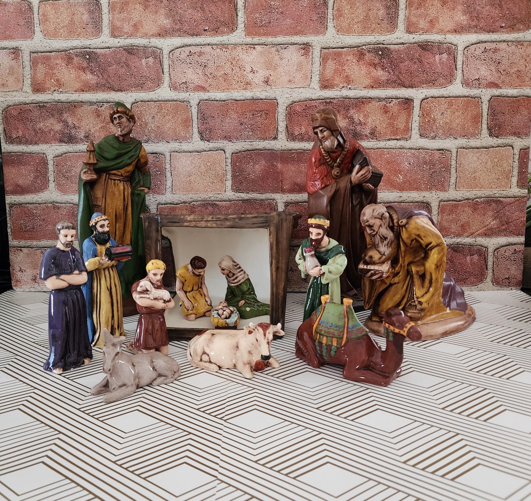 Vintage Nativity Scene Atlantic Mold 14 Piece Set - Etsy