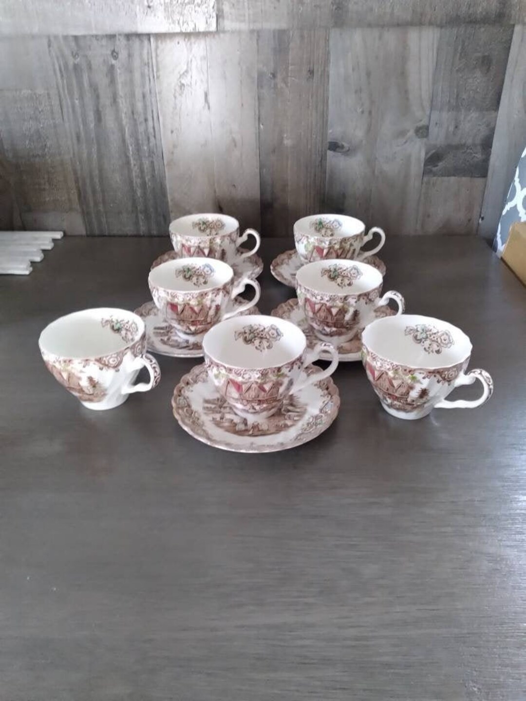 Vintage Heritage Hall Tea Cups and Saucers Johnson Brothers Heritage ...