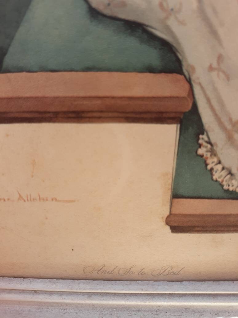 Vintage Anne Allaben Prints Evening Encore / And So To Bed / | Etsy
